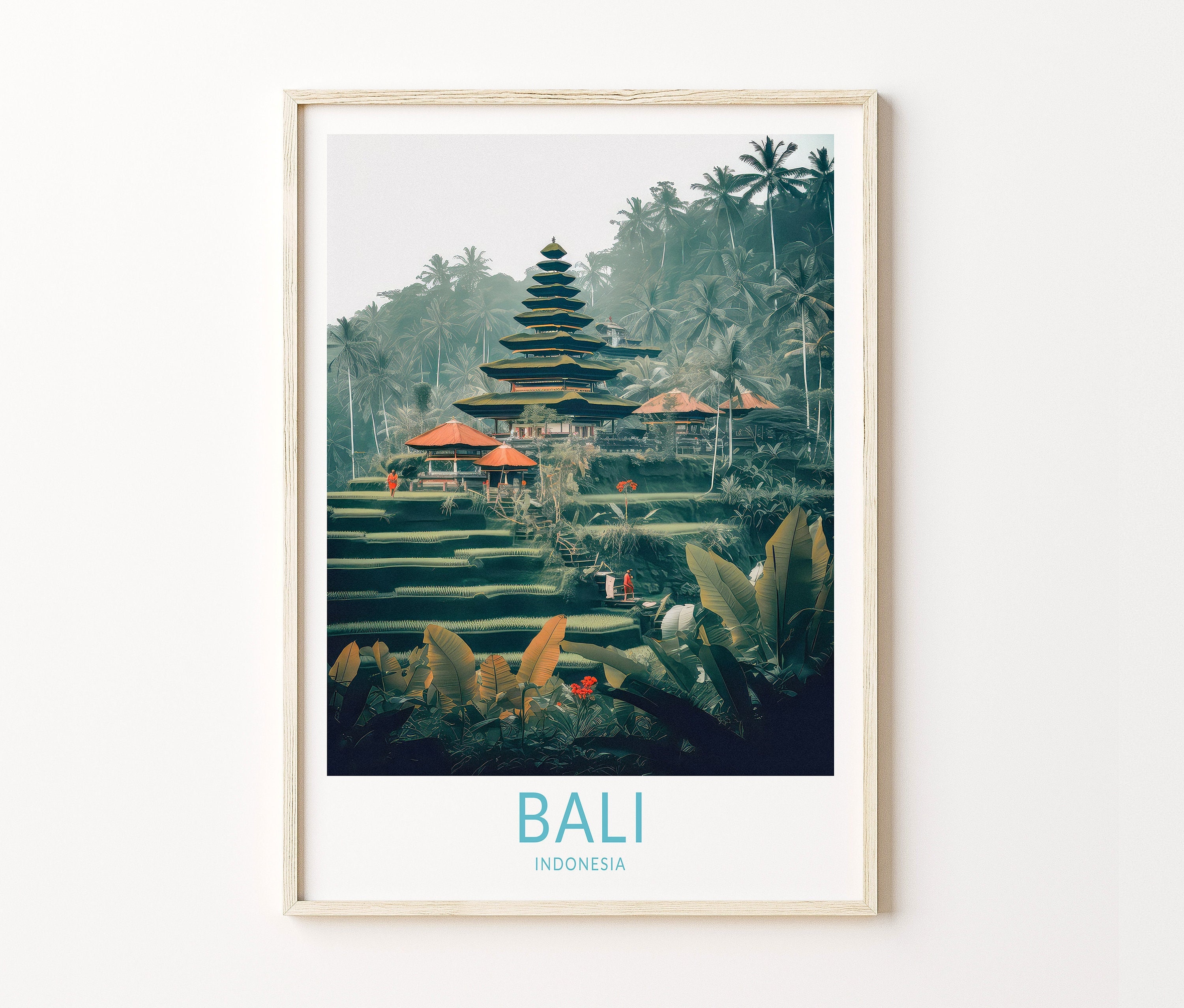 Bali Travel Poster Bali Indonesia Wall Art Indonesia Travel - Etsy
