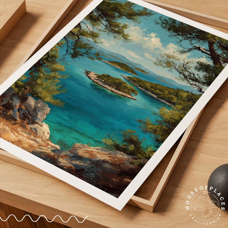 Mljet National Park Croatia Oil Painting Travel Poster Print – Adriatic ...