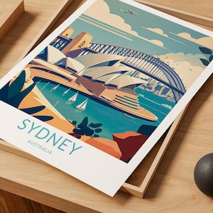 Sydney Travel Print, Sydney Australia Travel Art Poster, Home Decor ...