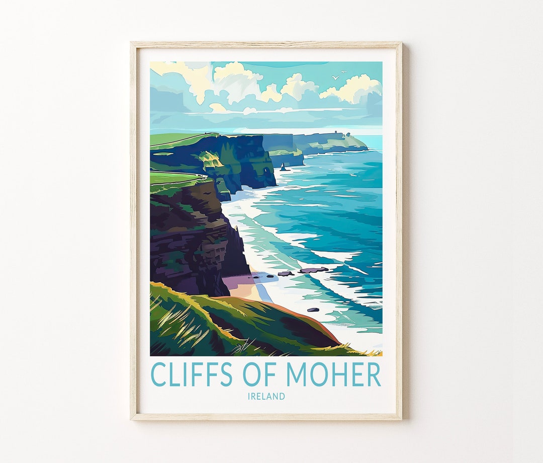 Cliffs of Moher Coast Poster, Ireland City Print, Cliffs of Moher ...