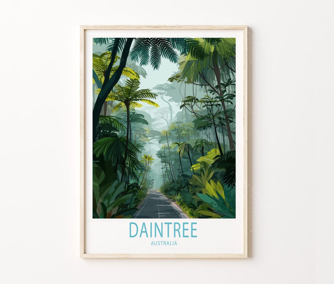 Daintree Australia Travel Poster, Australia Wall Art, Daintree Print ...