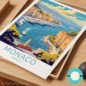 Monaco City Travel Print, Monaco Travel Poster Print, Monaco City Wall ...