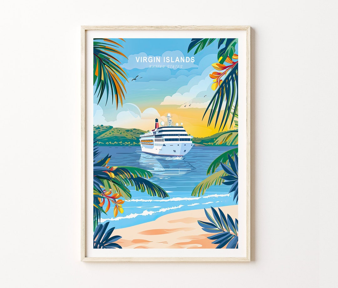 U.S. Virgin Islands Wall Art Poster, Virgin Islands, Travel Home Decor ...