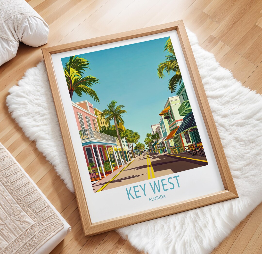 Key West Florida Travel Poster, Florida Wall Art, Key West Print ...