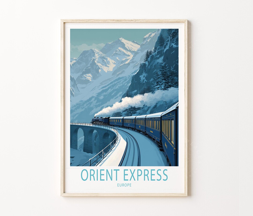 Orient Express Europe Travel Poster, Scenic Train Alpine Journey Wall ...