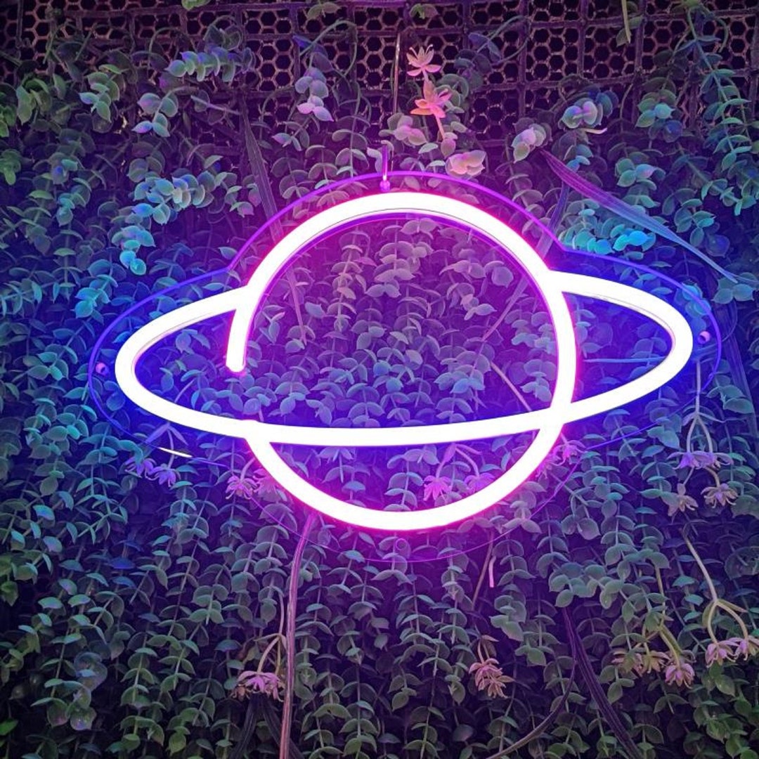 Custom Handmade Planet Neon Sign Saturn Neon Sign, Wall Decor, Wall ...