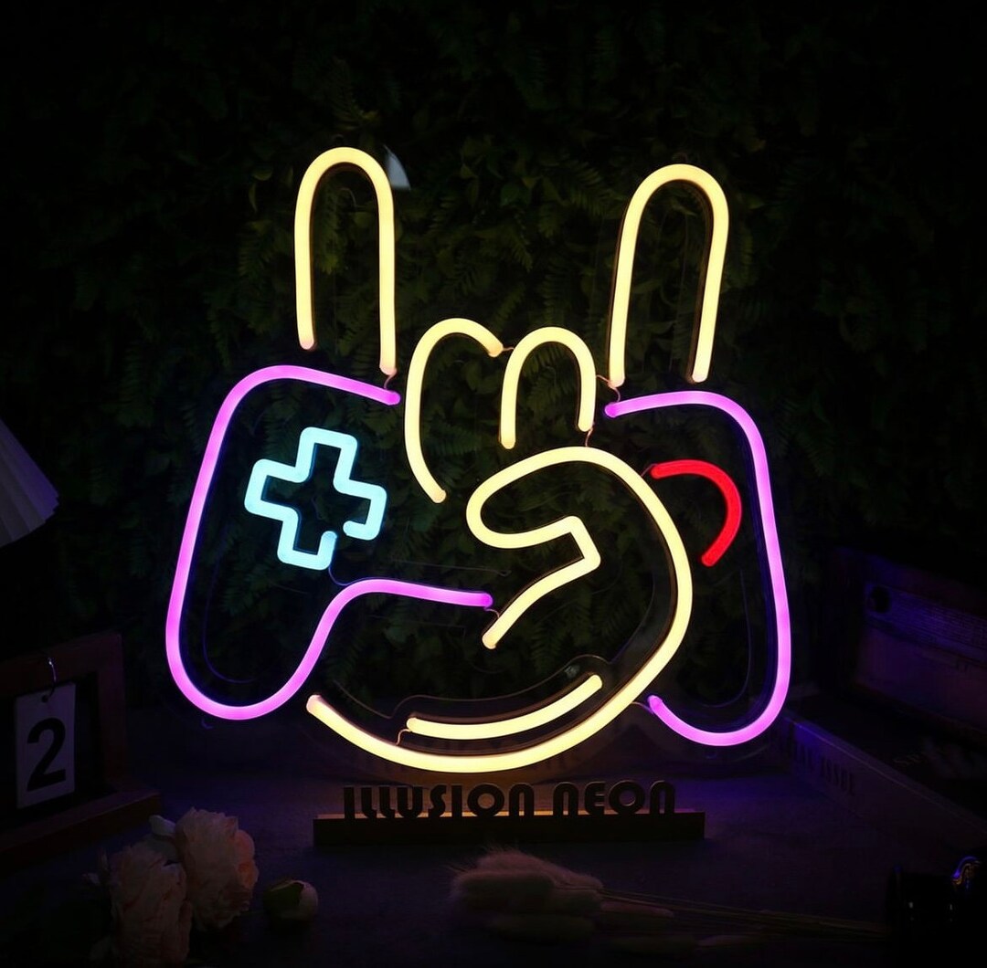 Game Controller Neon Sign Wall Decor LED Neon Light Signs Home Decor ...