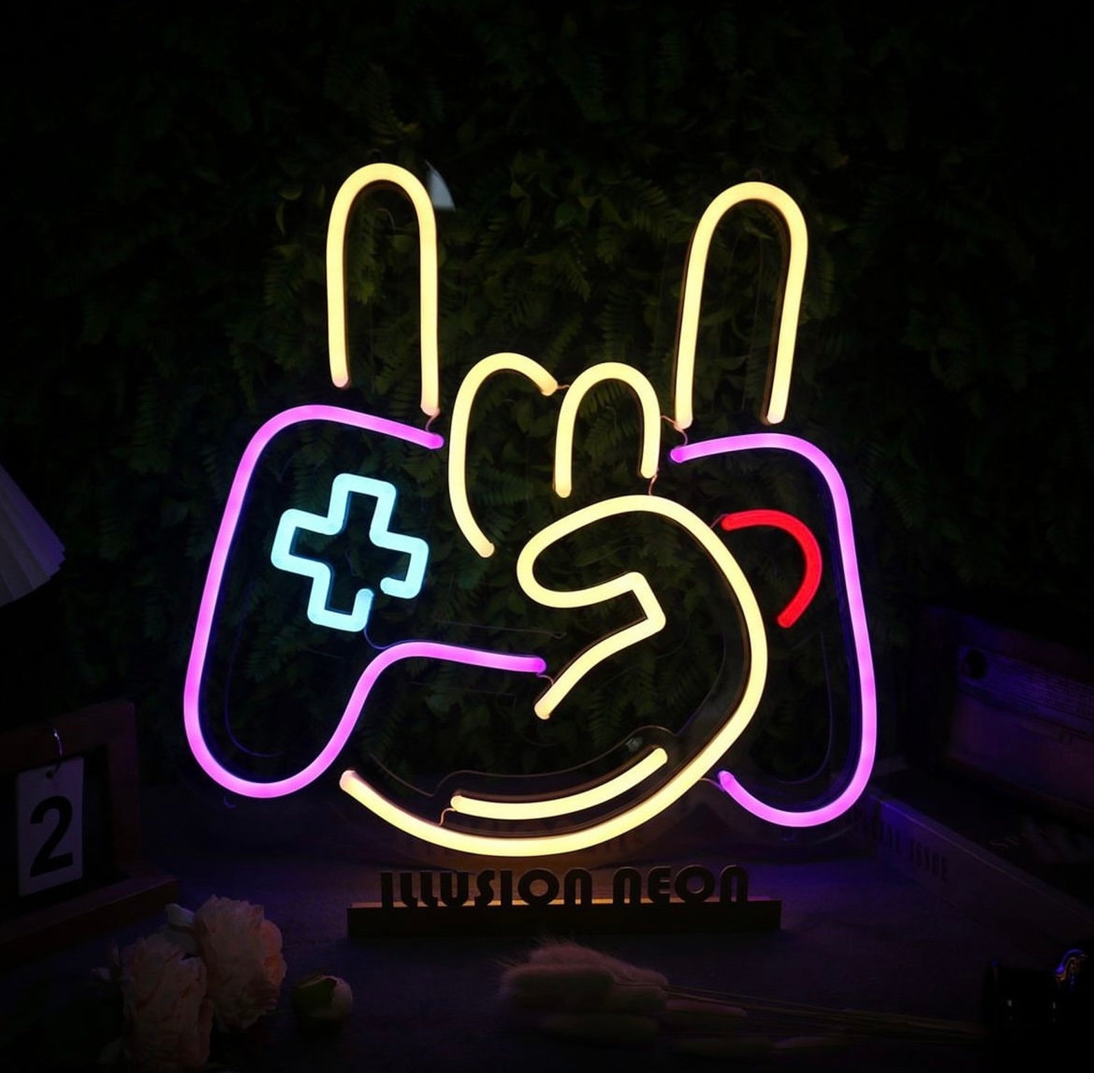 Game Controller Neon Sign Wall Decor LED Neon Light Signs Home Decor ...