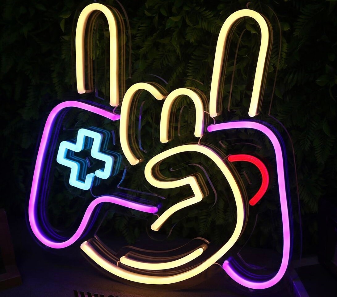 Game Controller Neon Sign Wall Decor LED Neon Light Signs Home Decor ...