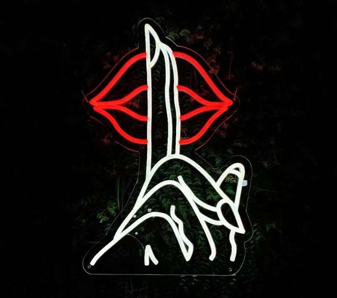 Ssshhh Neon Sign Custom Handmade Neon Sign Wall Decor, Wall Sign, Neon ...