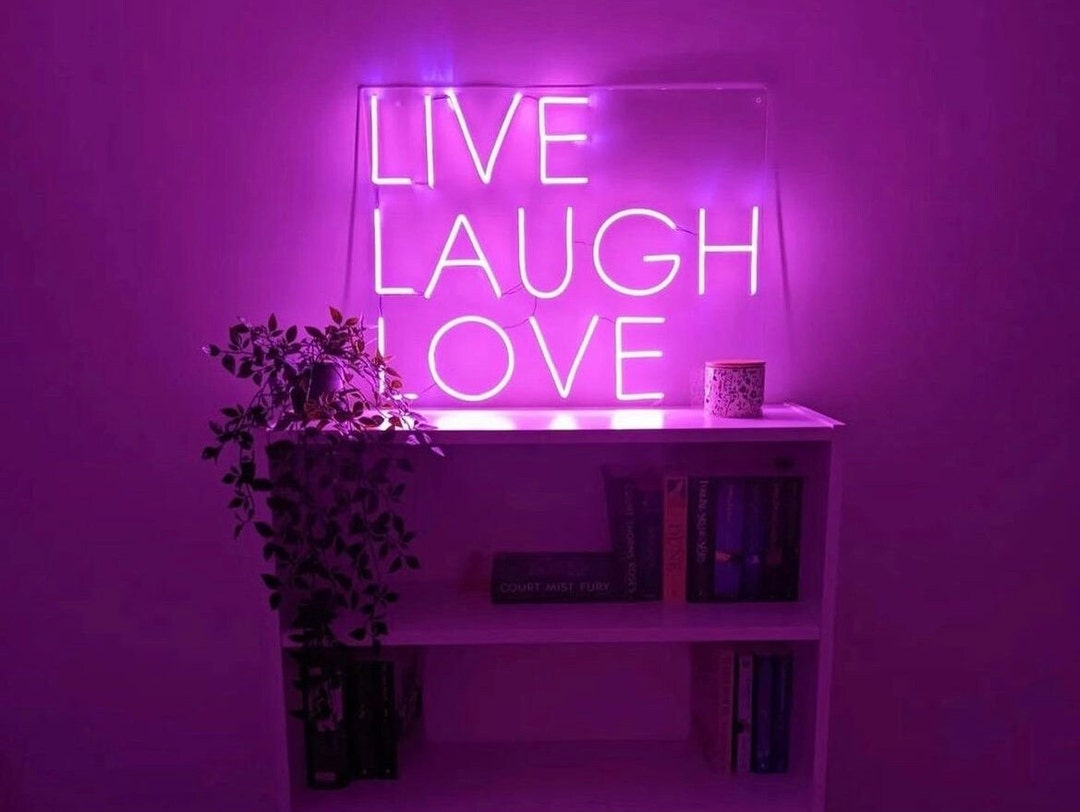 Live Laugh Love Neon Sign, Custom Bedroom Neon Sign, Handmade Neon Sign ...