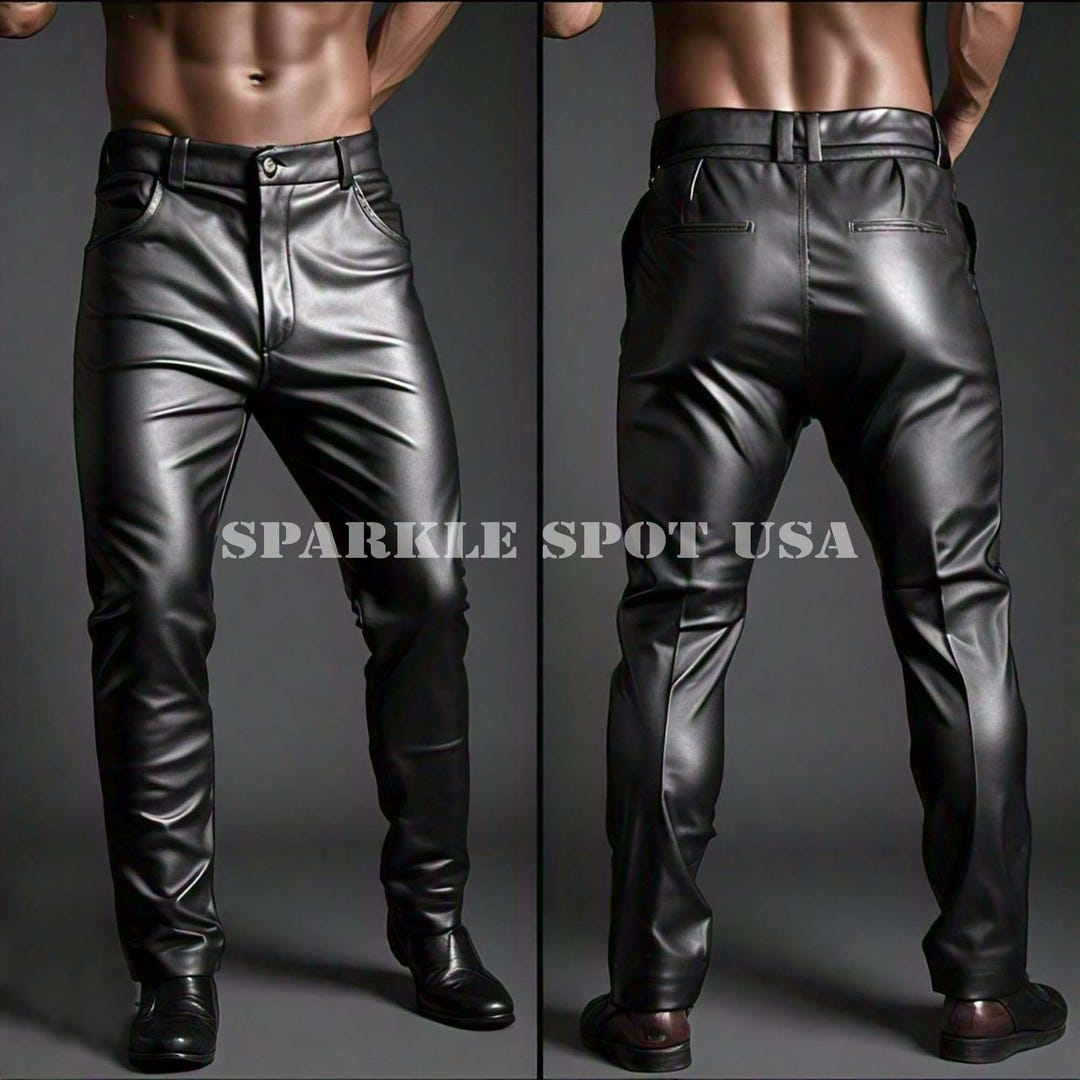 Genuine Leather Pants Black Pants Biker Pants Casual Pants Custom Leather Jeans Handmade Real ...