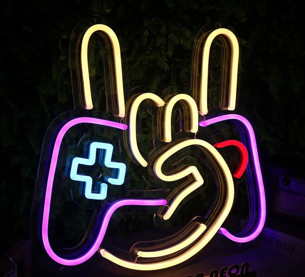 Game Controller Neon Sign Wall Decor LED Neon Light Signs Home Decor ...