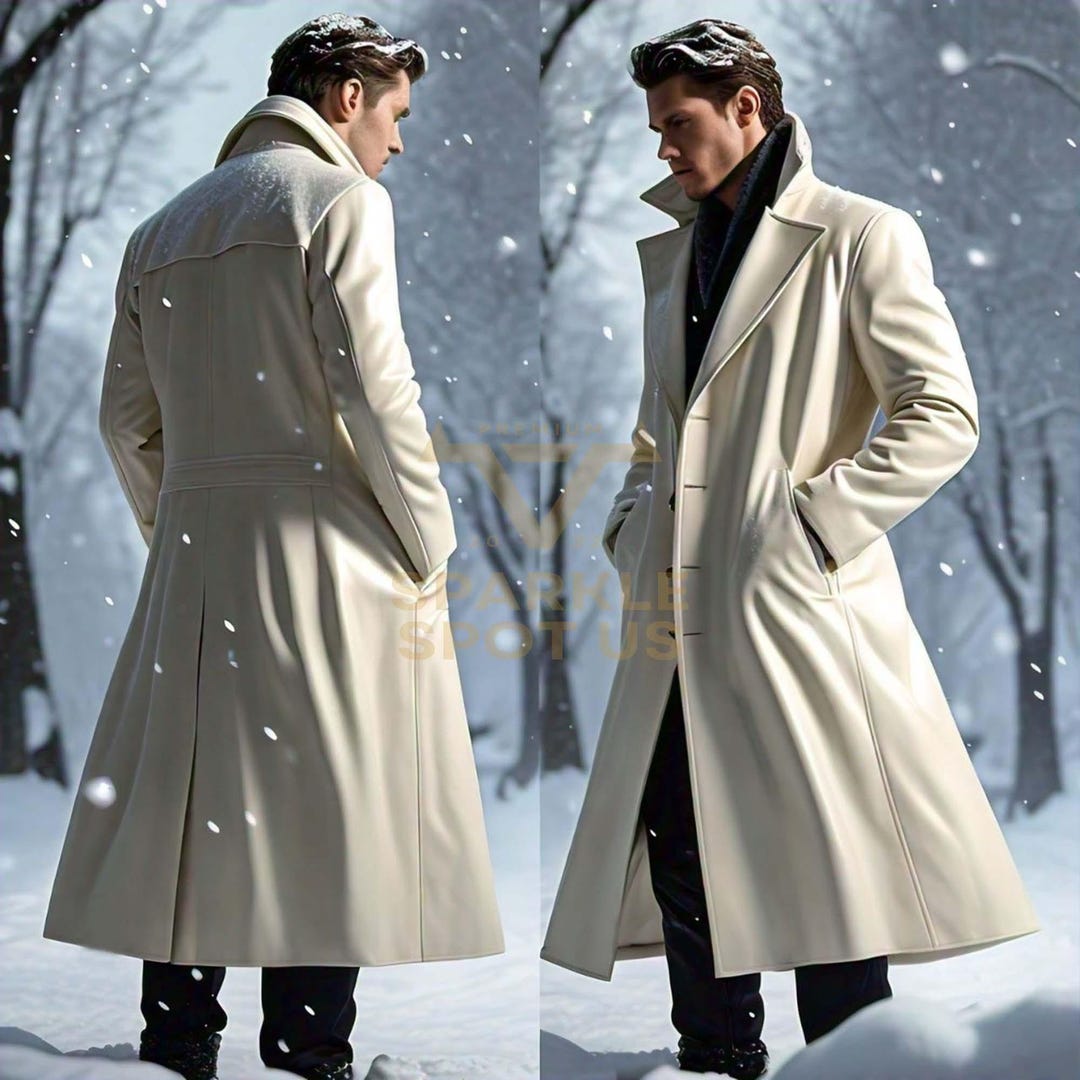 Genuine Leather Long Coat - Real Sheep Leather Coat - Gift for Mens ...
