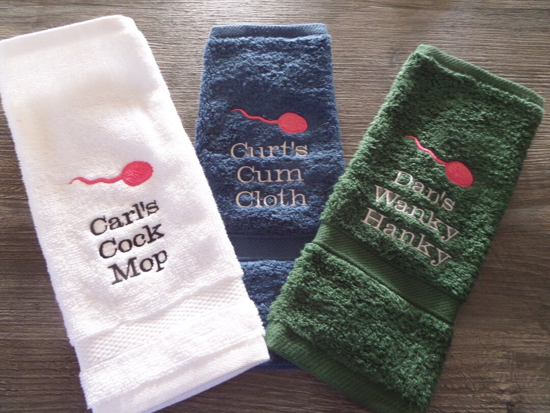 Personalised Embroidered Novelty Face Cloths - Sperm Funny Gift ...