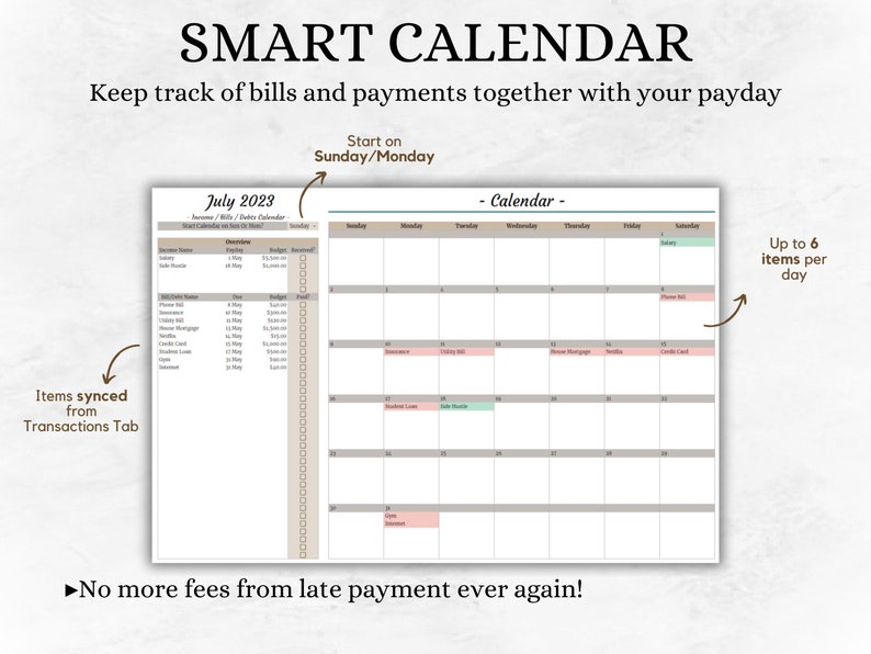 Monthly Budget Planner Google Sheet Bills Tracker Expenses Tracker ...