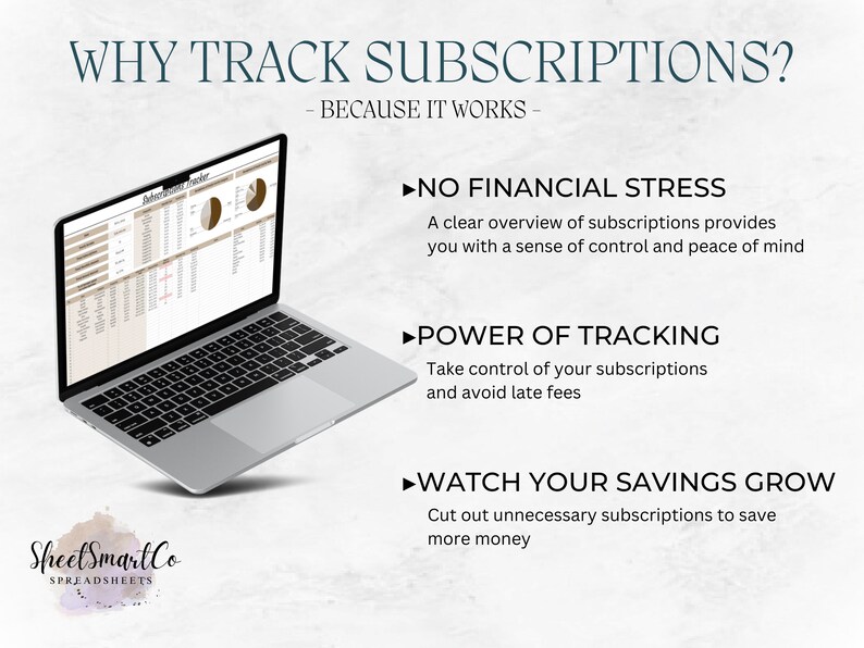 Subscription Tracker Excel Membership Tracker Spreadsheet Bills Tracker Membership Fee ...