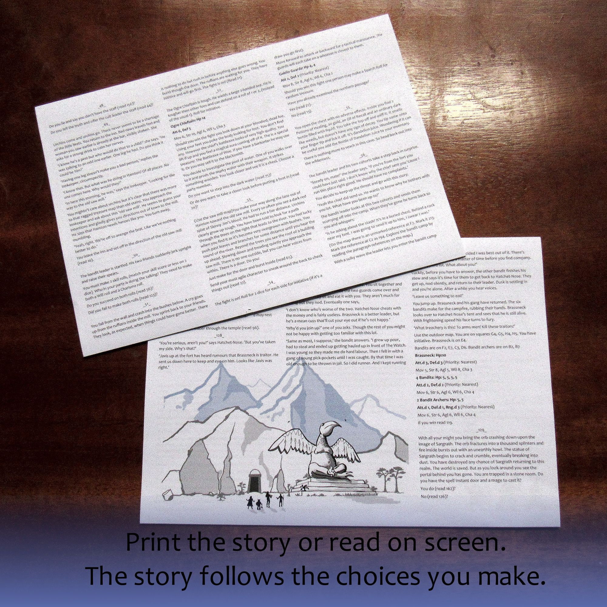 Print and Play Paper RPG Role Playing Game Download Adventure Solo and ...