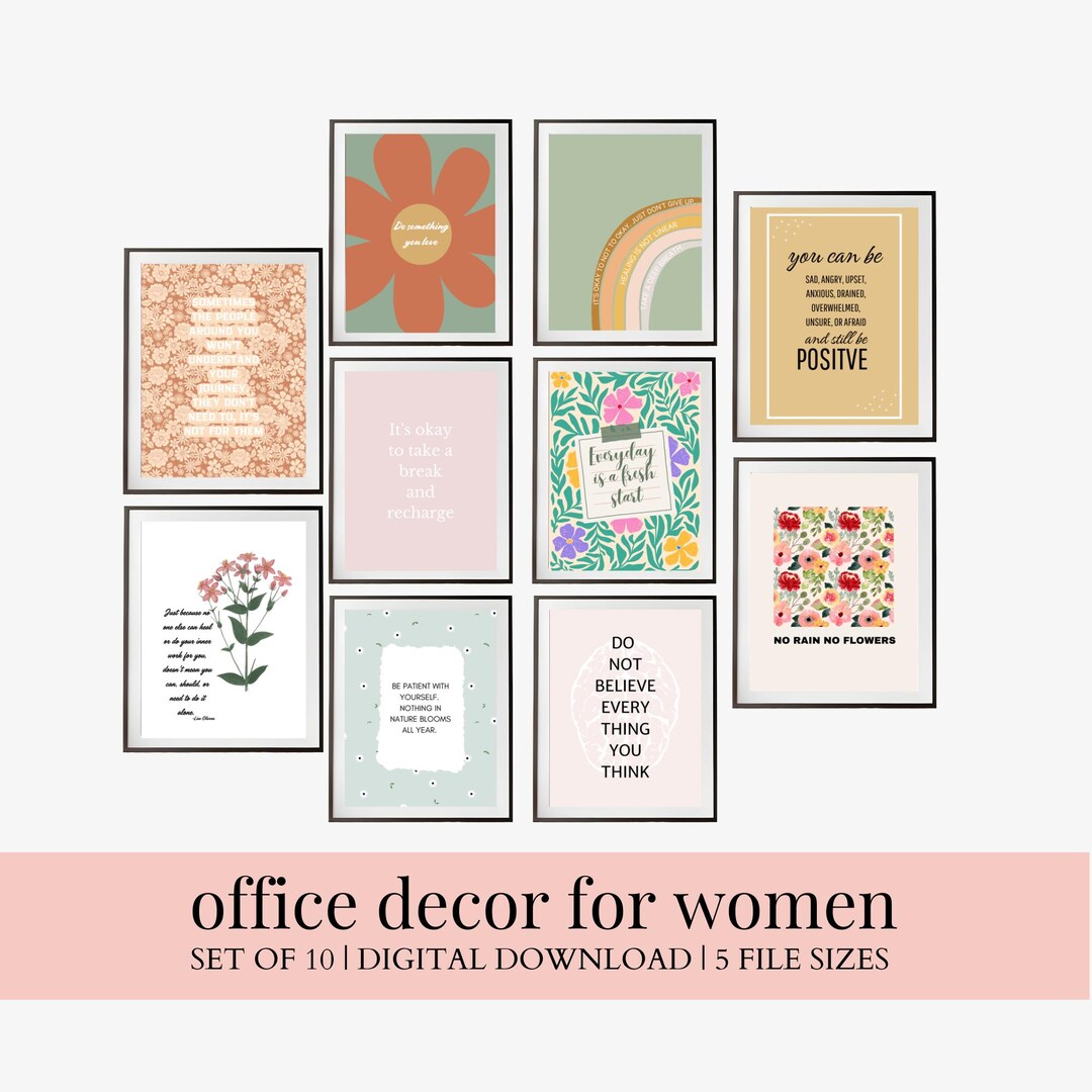 Mental Health 10 Set Poster Psychology Wall Art Prints Printable Quotes ...