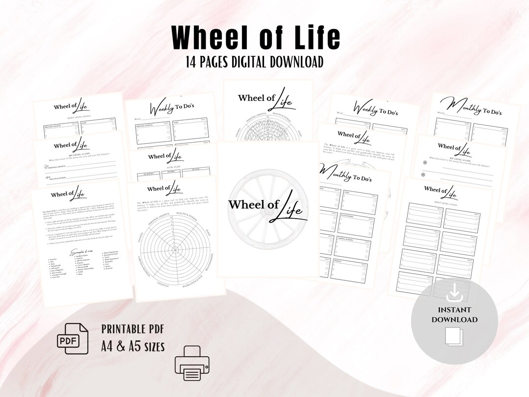 Wheel of Life Worksheet Template, Life Goals, Wheel of Life Printable ...