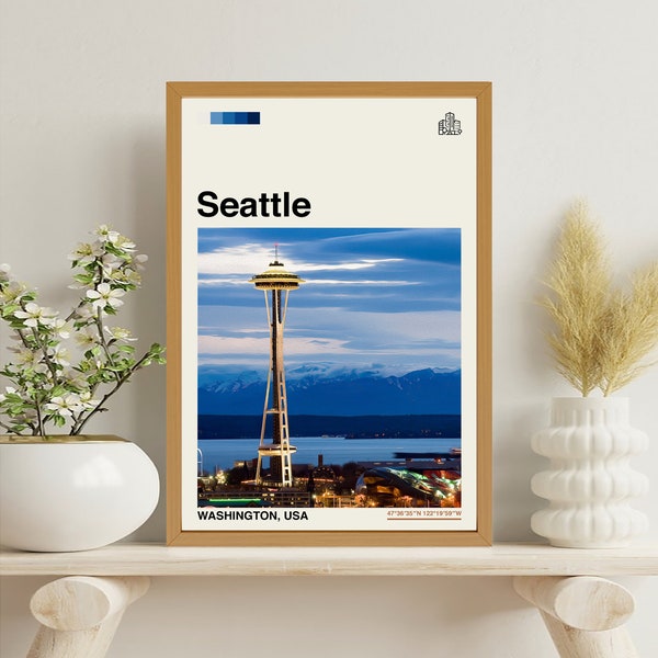 Seattle Poster - Etsy
