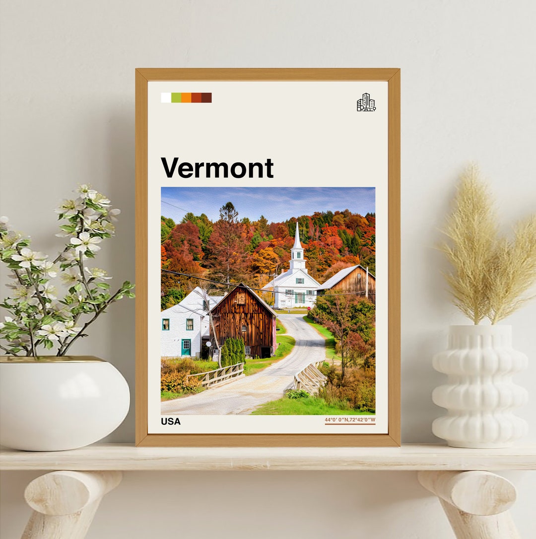 Vermont Poster Vermont Travel Vermont Travel Poster United - Etsy