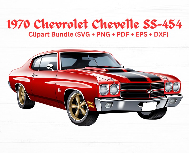 1970 Chevrolet Chevelle SS-454, Vintage Car, Clipart, Iconic Muscle Car ...