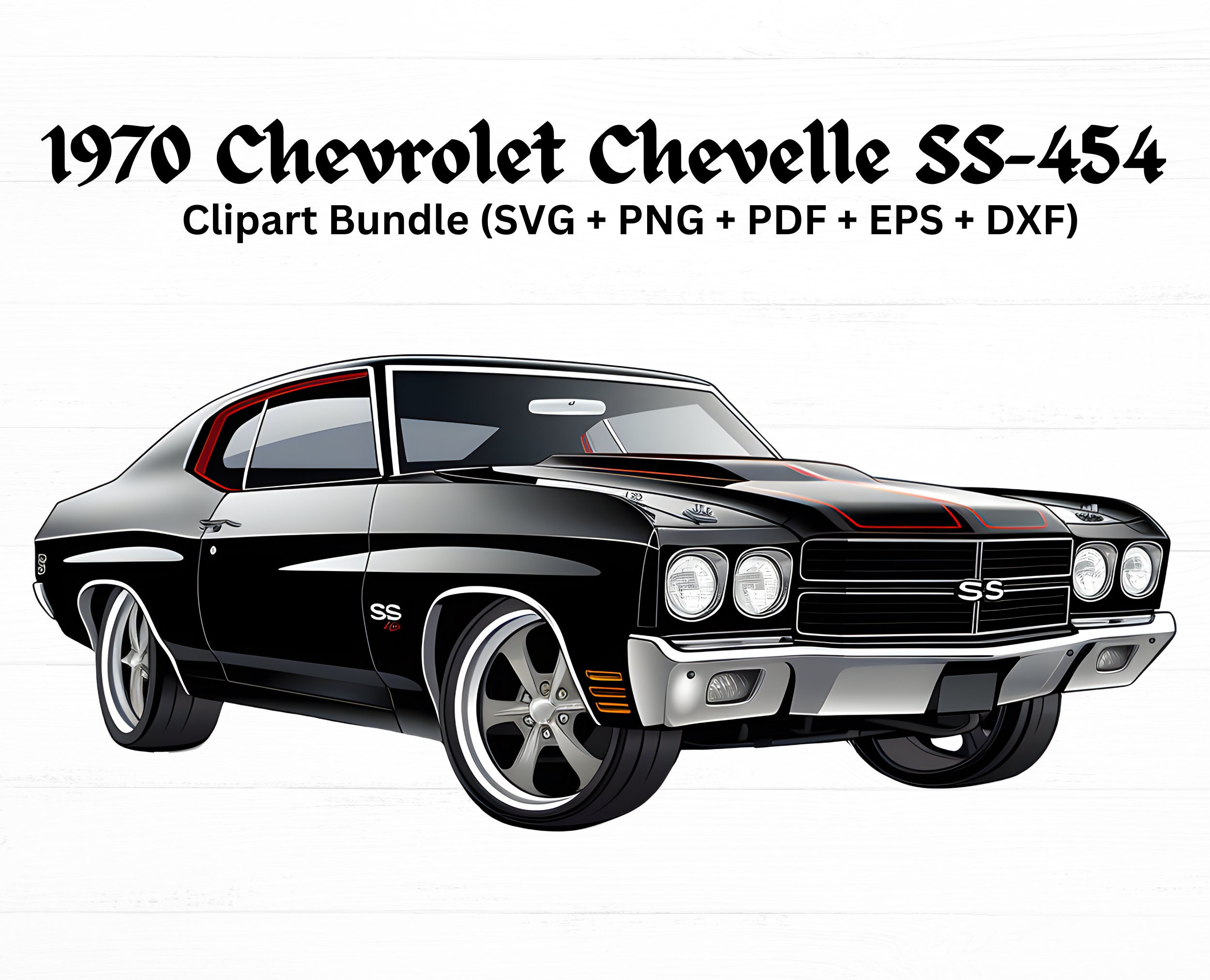 1970 Chevrolet Chevelle SS-454, Vintage Car, Clipart, Iconic Muscle Car ...