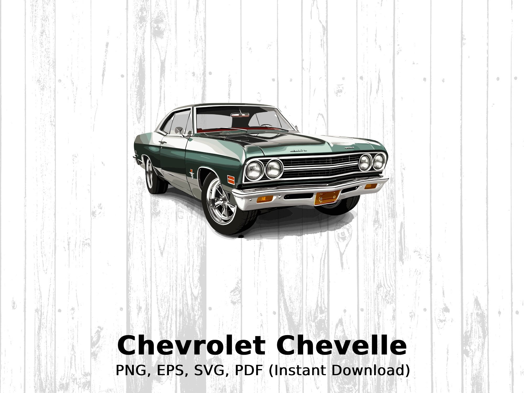 Chevrolet Chevelle, Clipart, Vector Graphic, Instant Download, Svg, Png ...