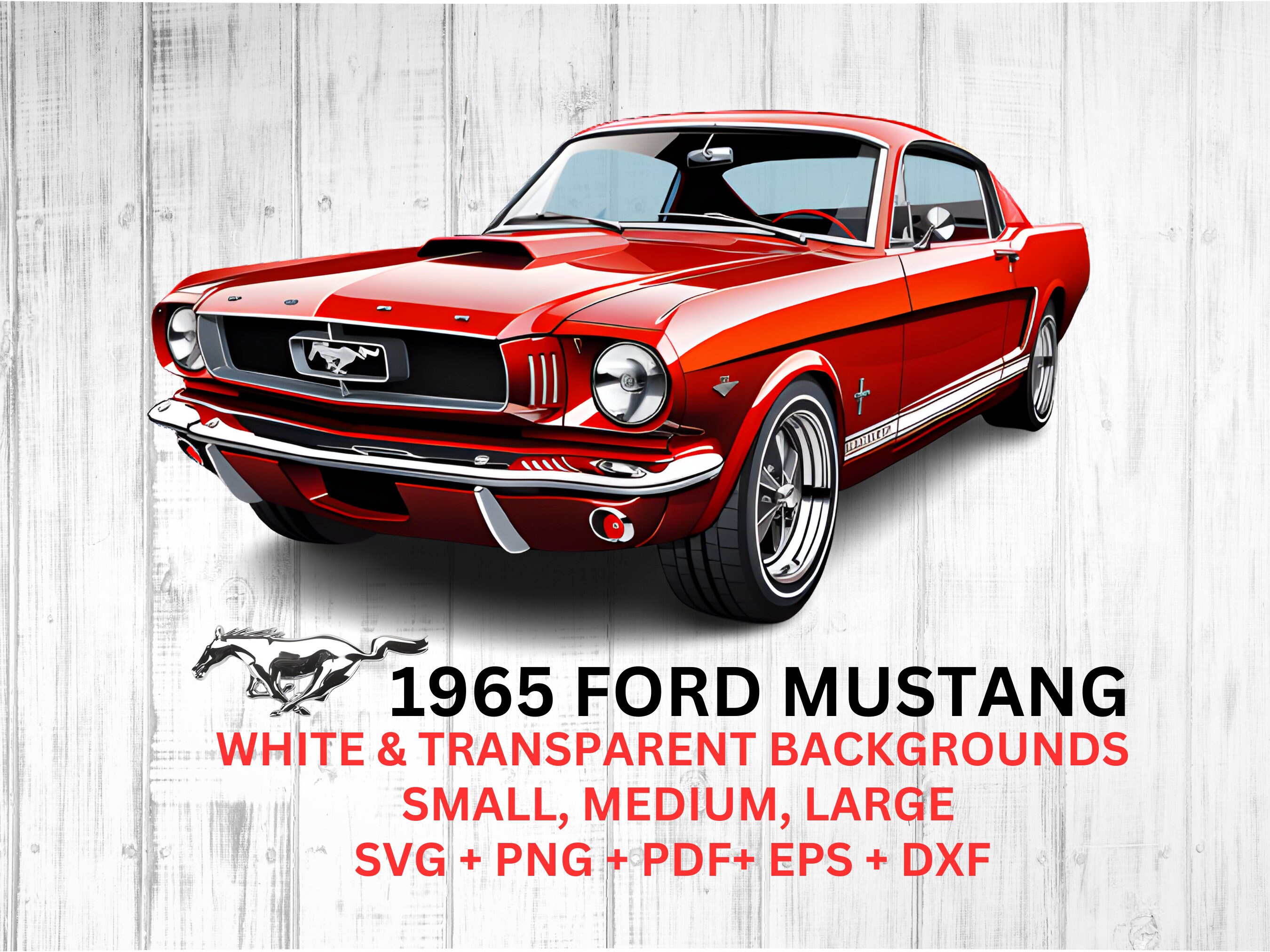 1965 Ford Mustang, Mega Clipart Bundle, Vintage Car, Classic Car ...