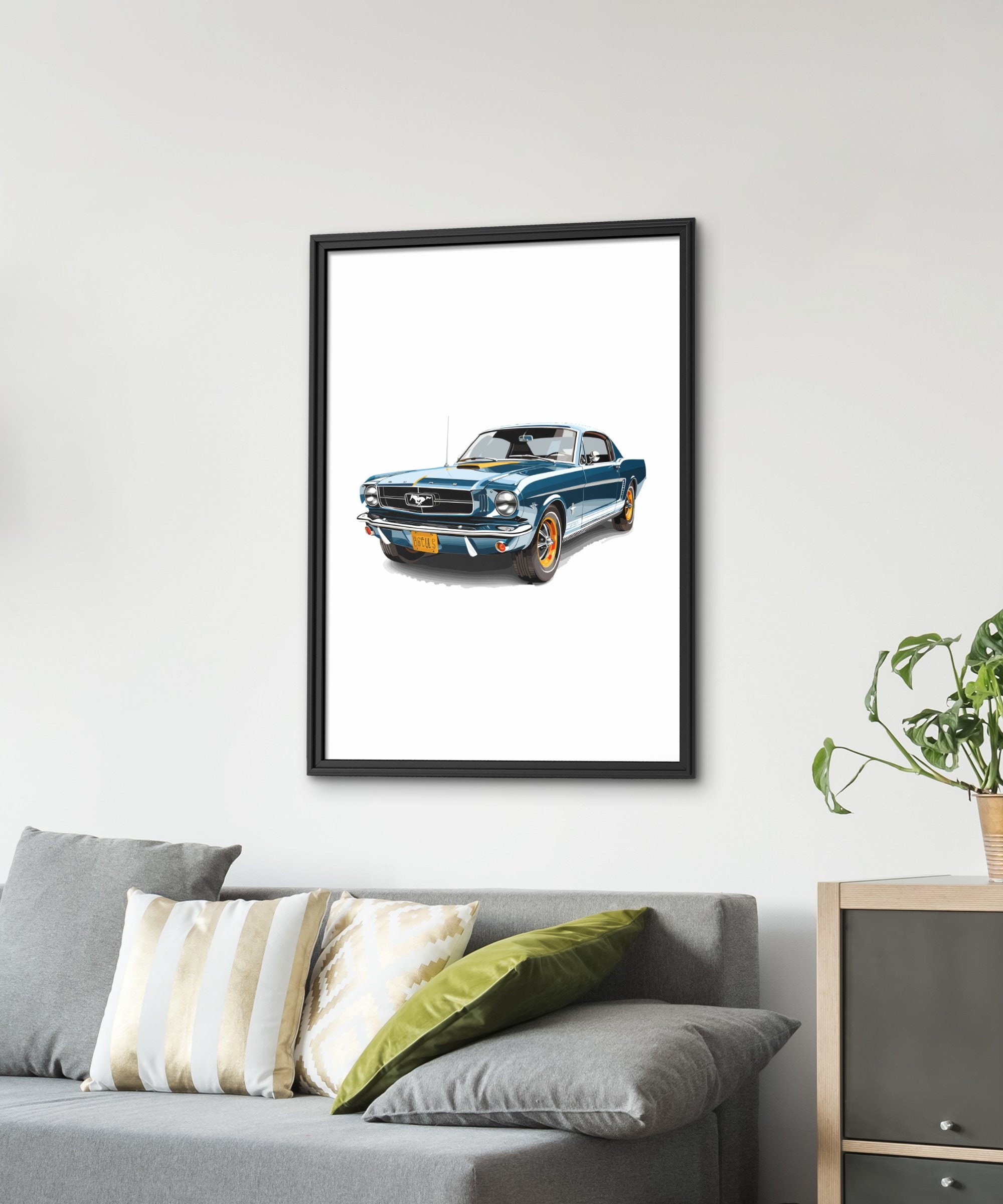 1966 Ford Mustang Clipart Cars Vector Graphic Instant - Etsy