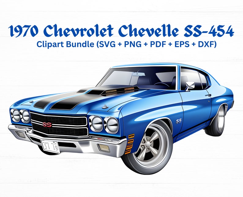 1970 Chevrolet Chevelle SS-454, Vintage Car, Clipart, Iconic Muscle Car ...