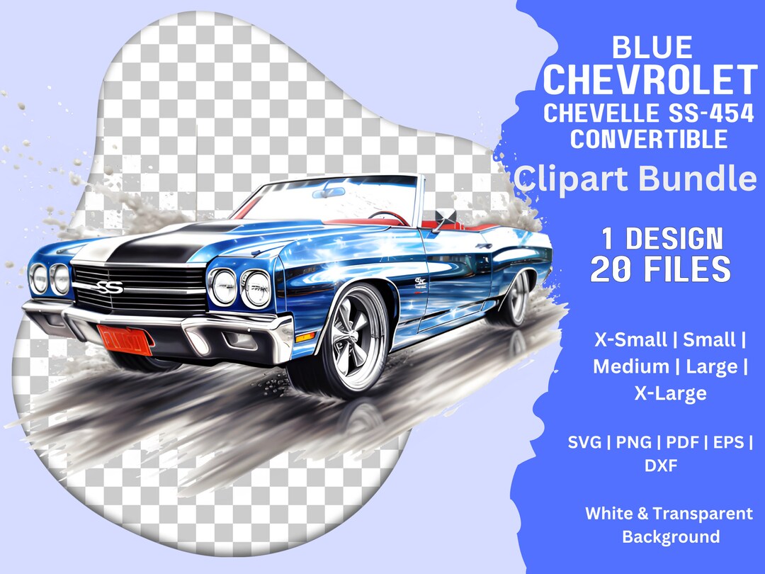 Metallic 1970 Chevrolet Chevelle SS-454 Convertible, Clipart, Vector ...