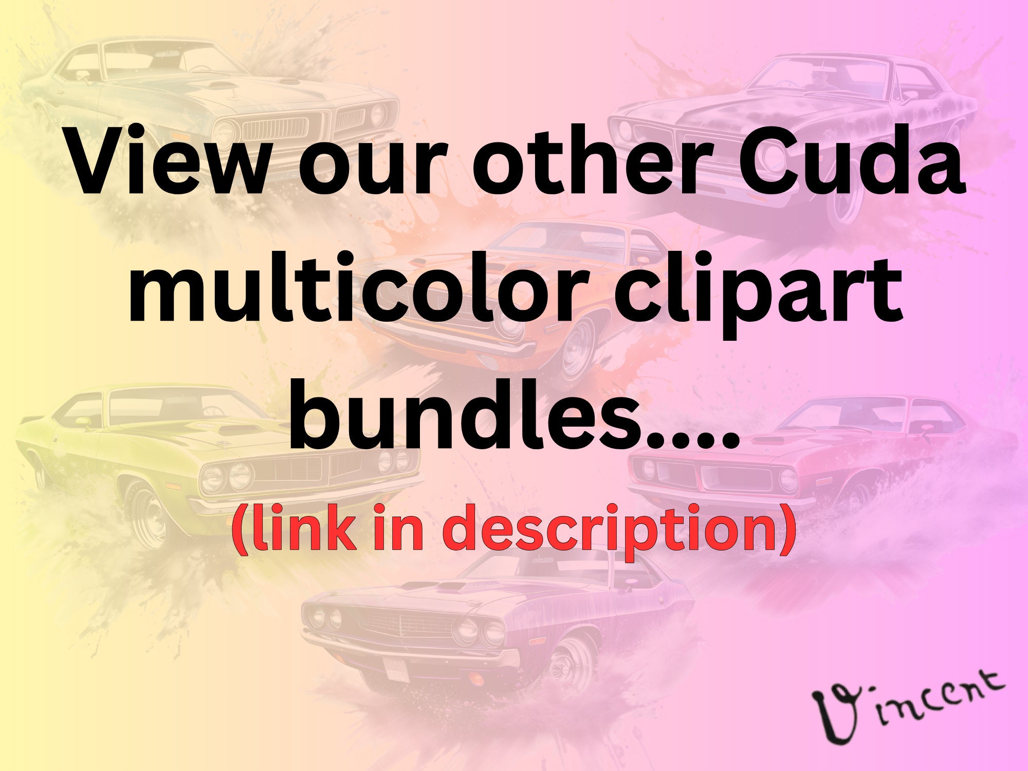 Plymouth Barracuda, Plymouth Cuda, Multicolor Clipart Bundle, Vector ...