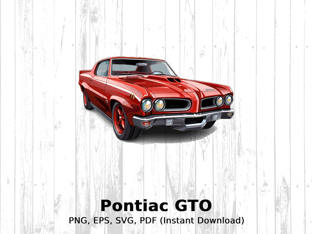 Pontiac GTO Clipart Vector Graphic Instant Download Svg - Etsy