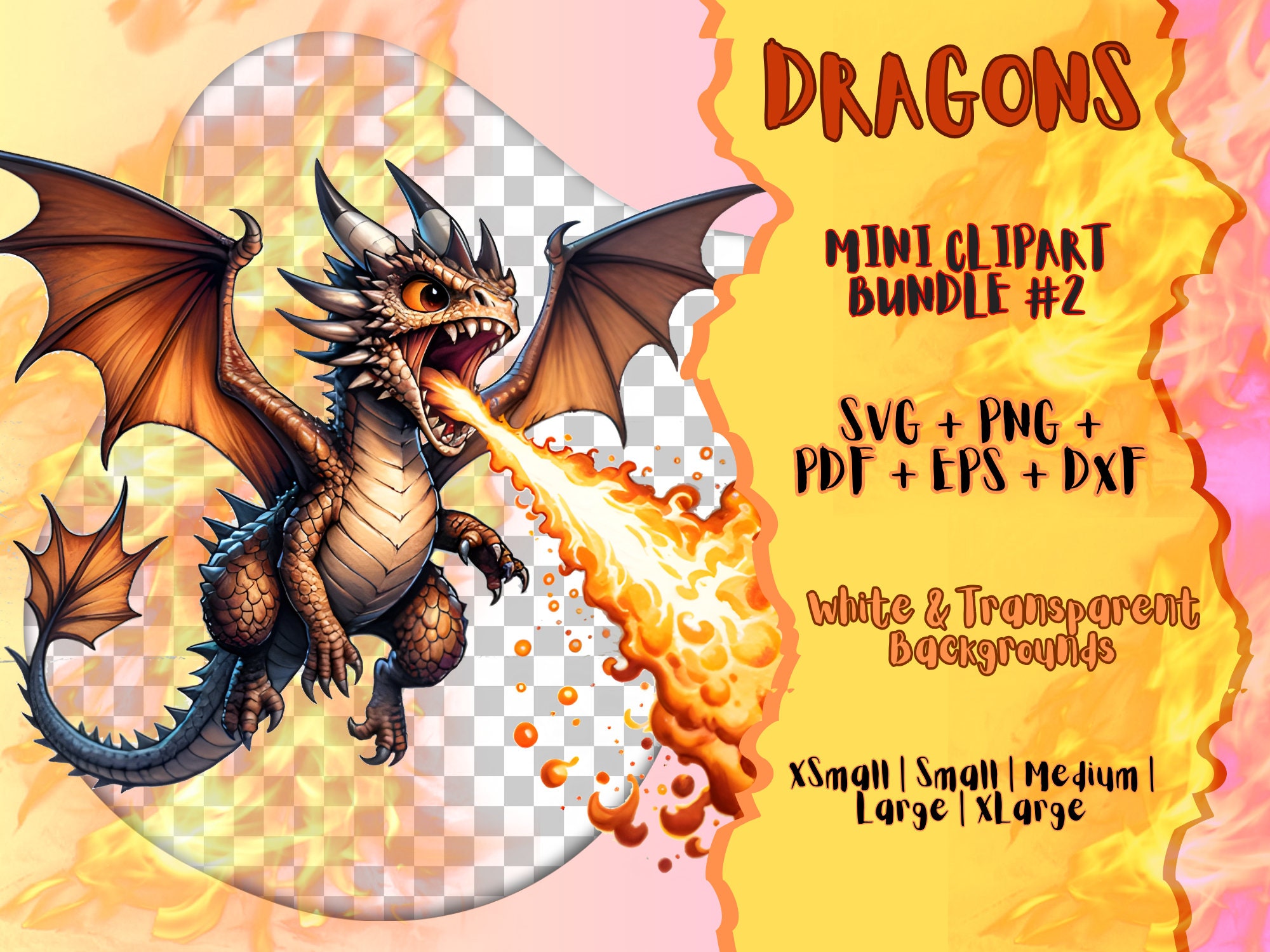 Dragons, Dragon, Mythical Creatures, Fantasy, Clipart Bundle, Vector ...