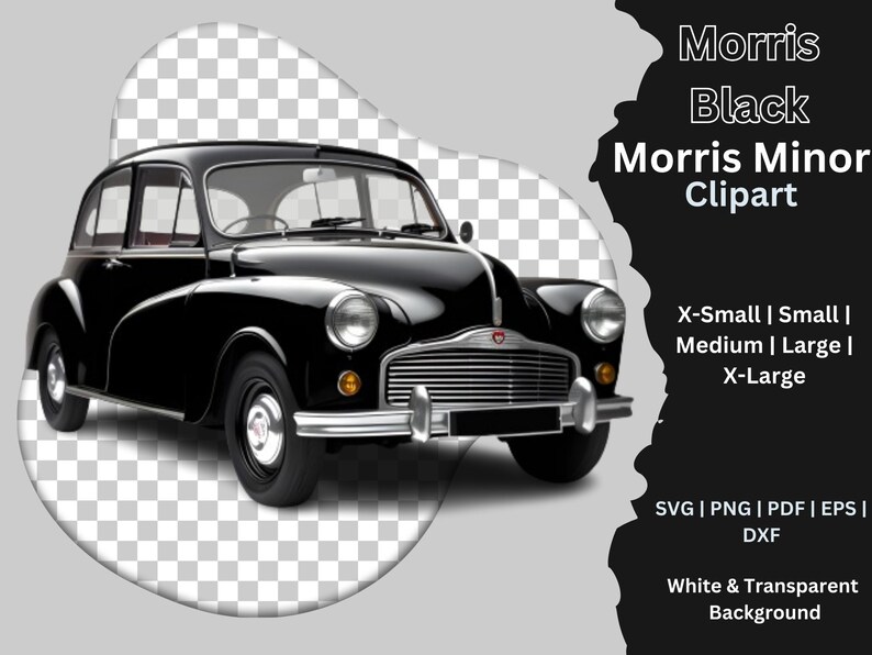 Black Morris Minor, Morris Minor, Clipart Bundle, Vector Graphic ...