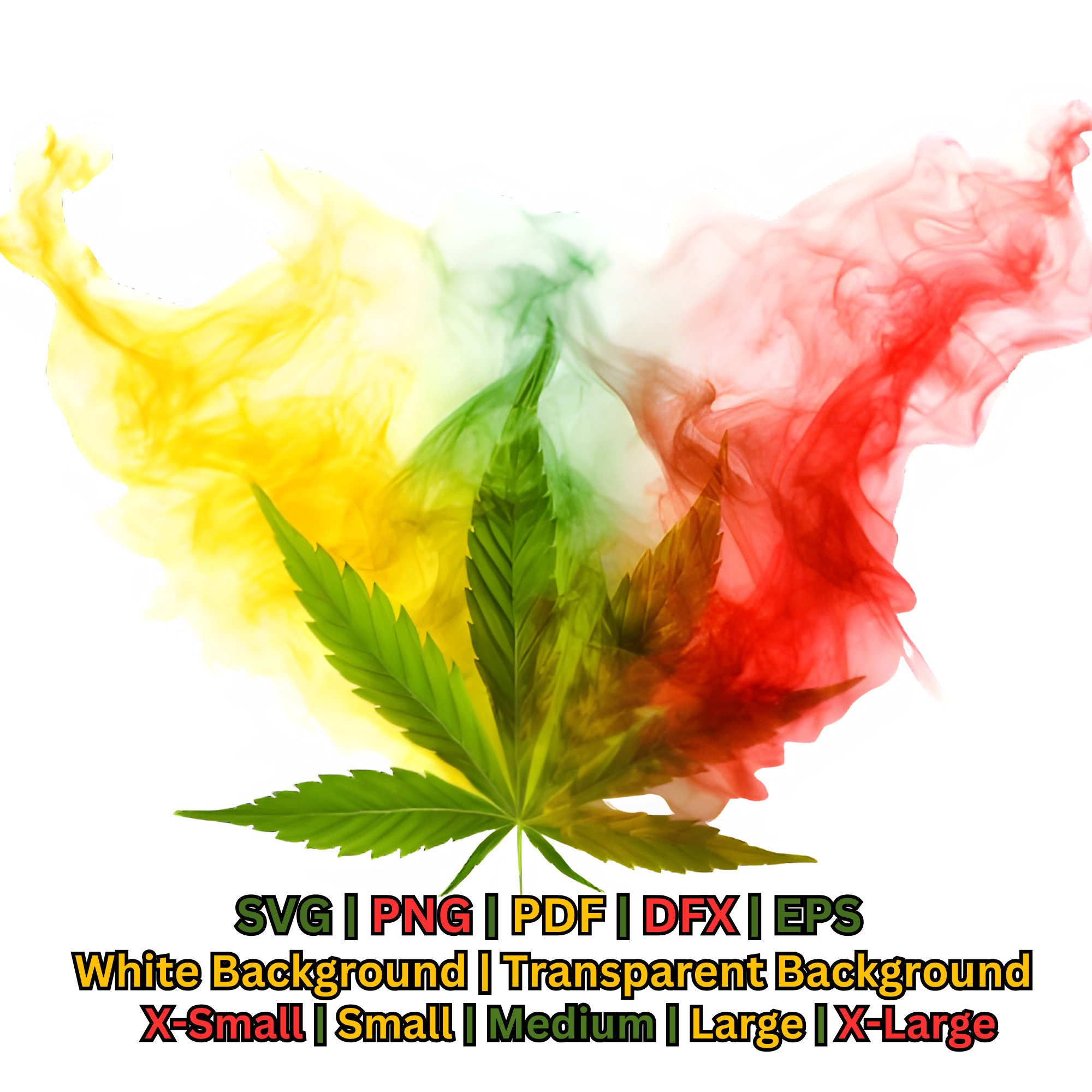 Cannabis Leaf, up in Smoke, Weed, Clipart Bundle, SVG, PDF, PNG, Dfx ...