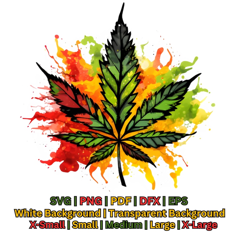 Cannabis Leaf, Vector, Clipart Bundle, SVG, PDF, PNG, Dfx, Eps, High ...