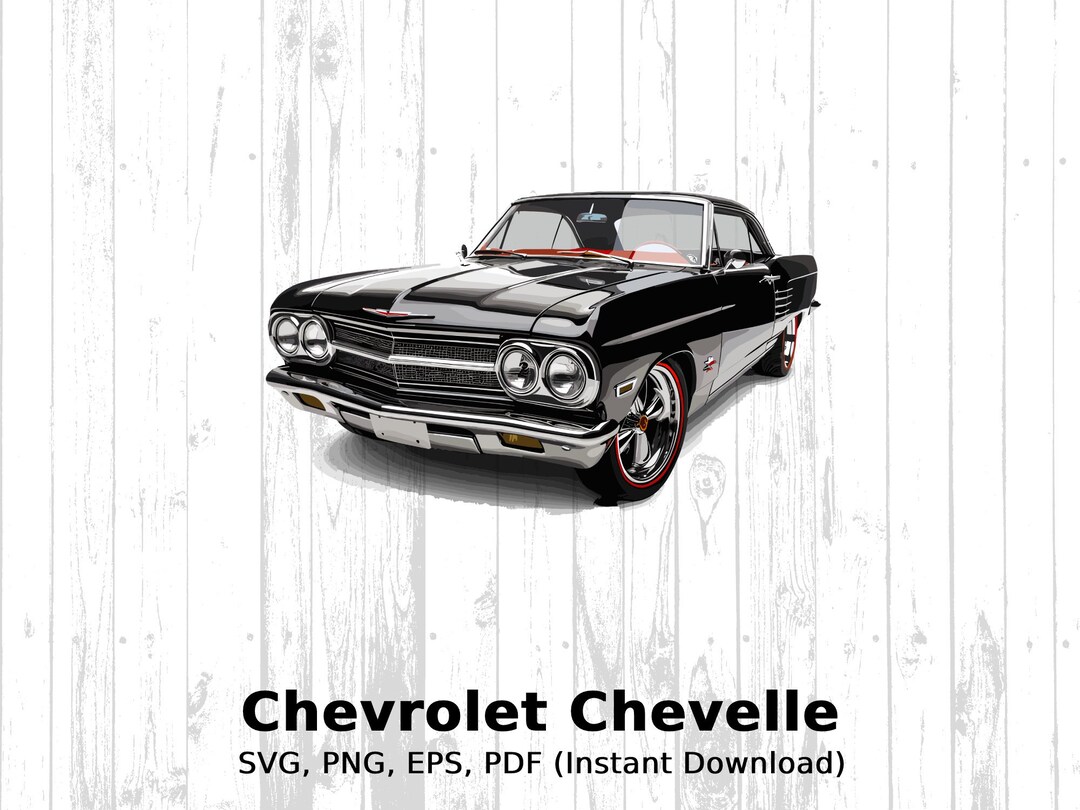 Chevrolet Chevelle, Classic Car, Clipart, Vector Graphic, Instant ...