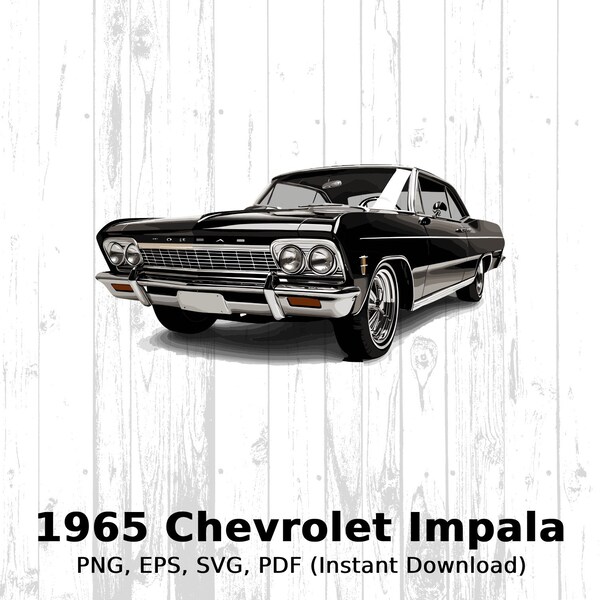 Chevrolet Impala 1965 Svg - Etsy