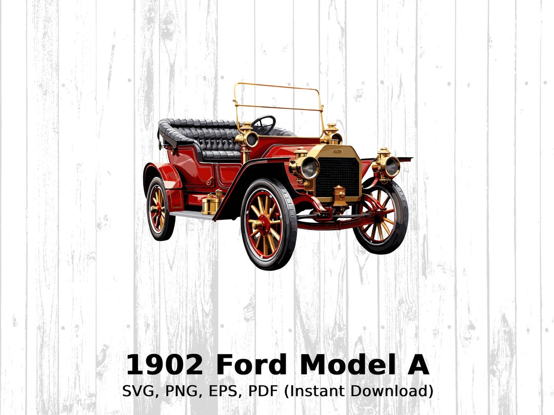 1902 Ford Model A Clipart Vector Graphic Instant Download - Etsy