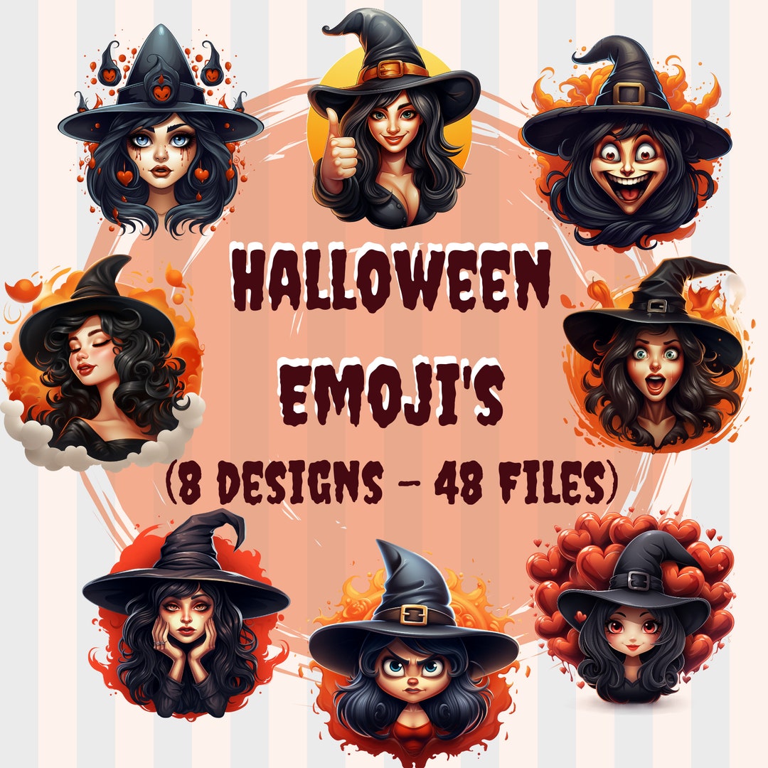 Halloween Emoji Clipart, 48 High Resolution Halloween Clipart Files ...