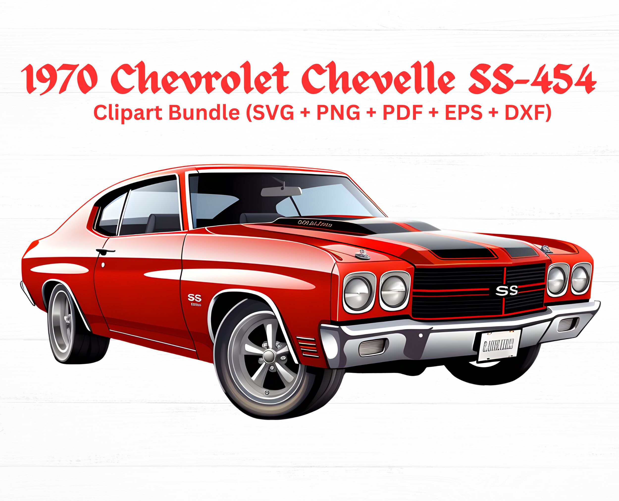 1970 Chevrolet Chevelle SS-454, Vintage Car, Clipart, Iconic Muscle Car ...