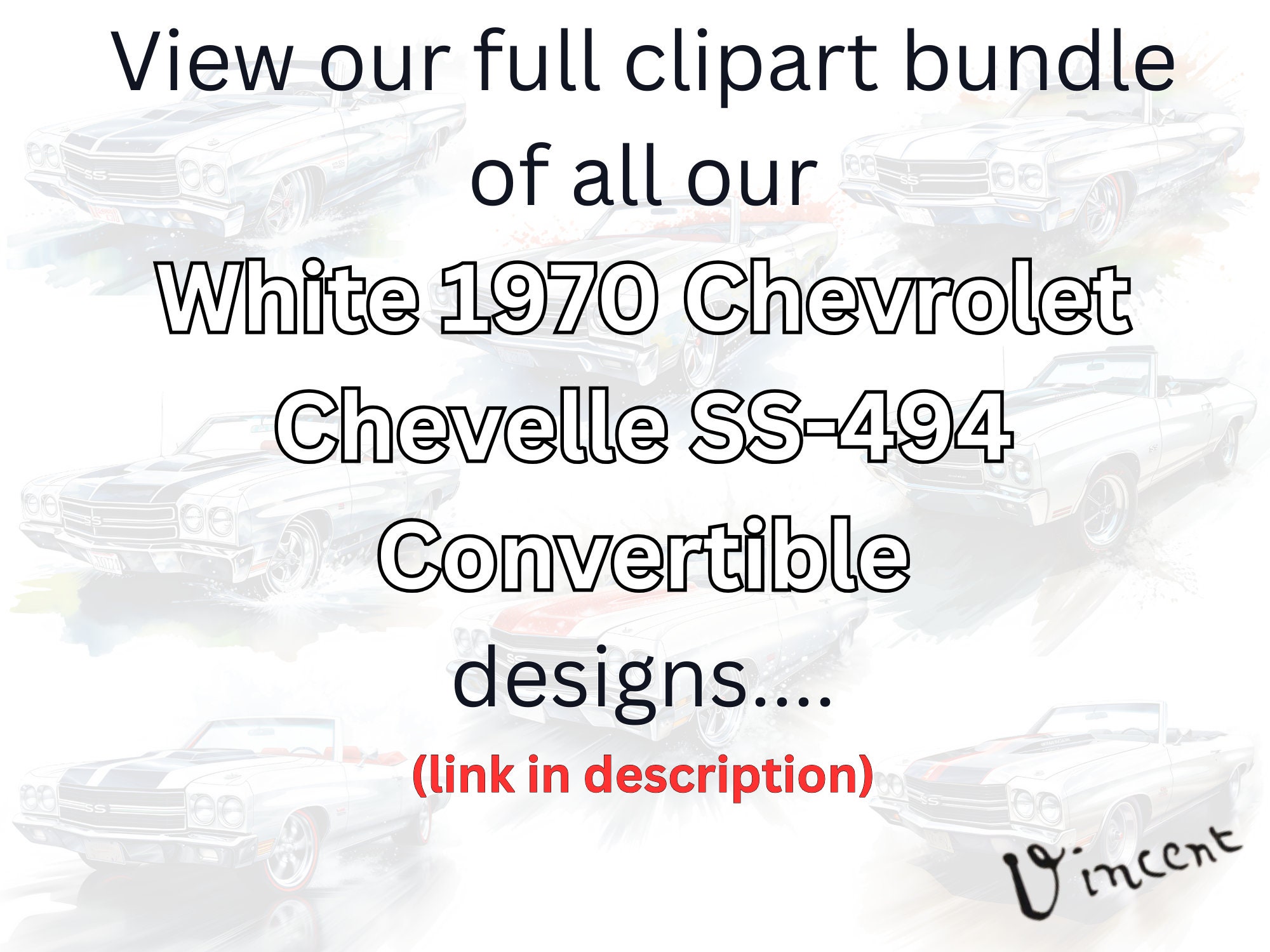 White 1970 Chevrolet Chevelle SS-454 Convertible, Clipart, Vector ...