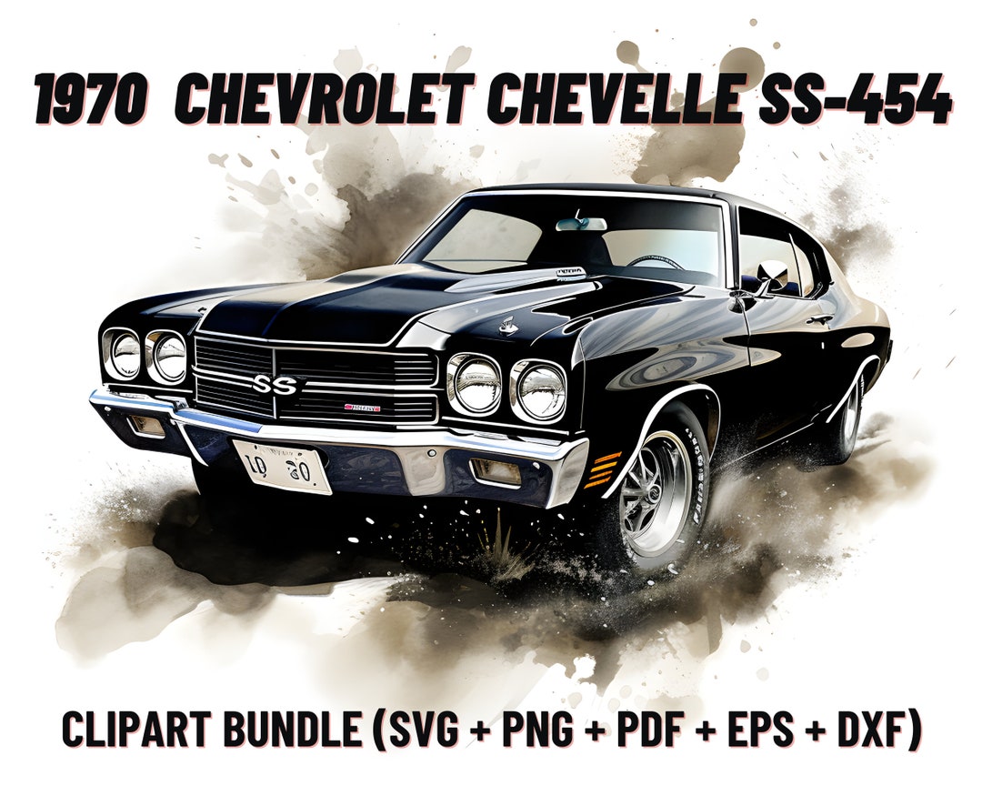 1970 Chevrolet Chevelle SS-454, Vintage Car, Clipart, Iconic Muscle Car ...