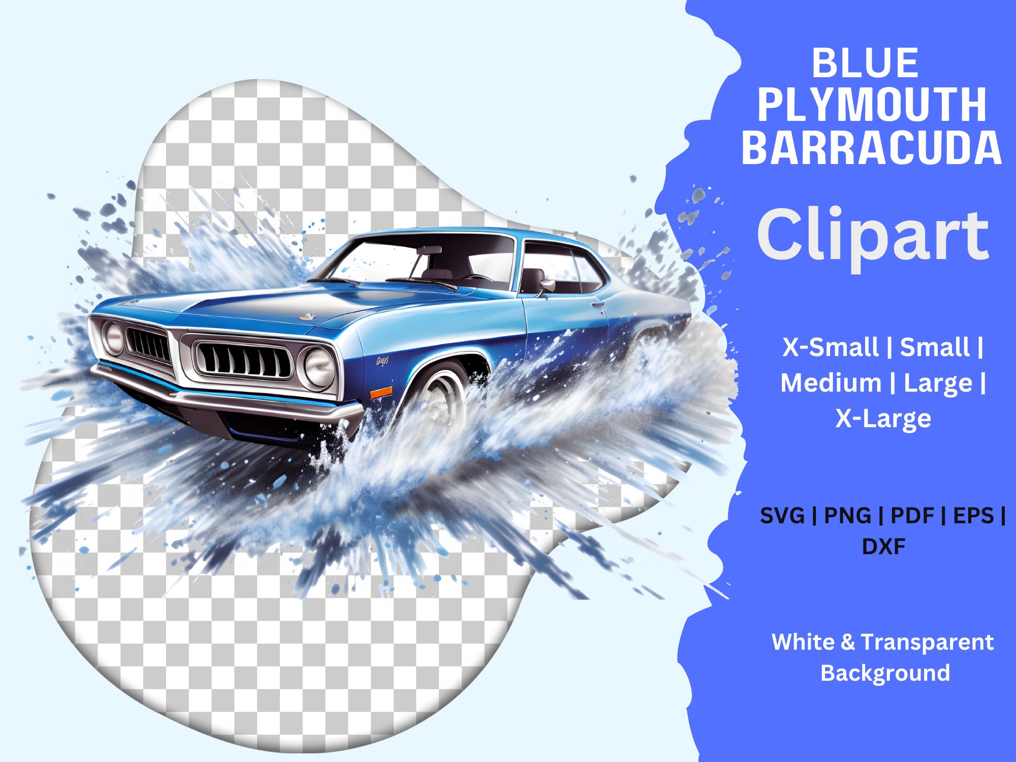 Plymouth Barracuda, Plymouth Cuda, Multicolor Clipart Bundle, Vector ...