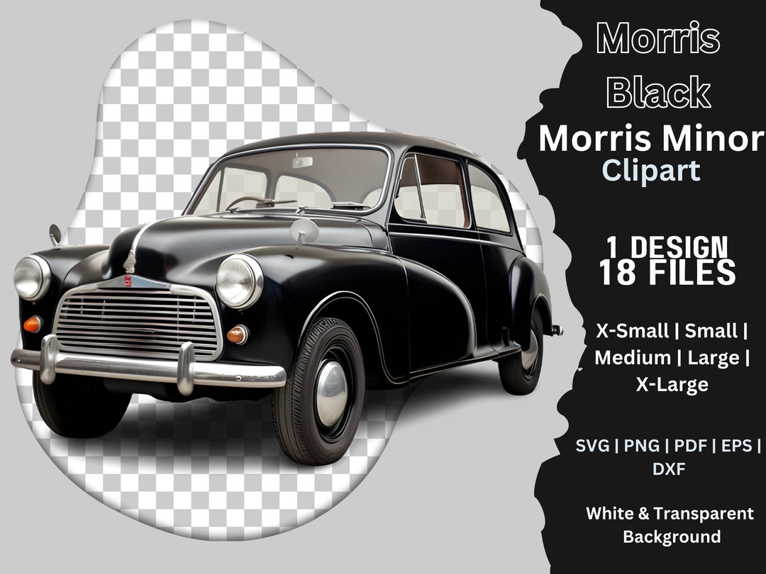 Black Morris Minor, Morris Minor, Clipart Bundle, Vector Graphic ...