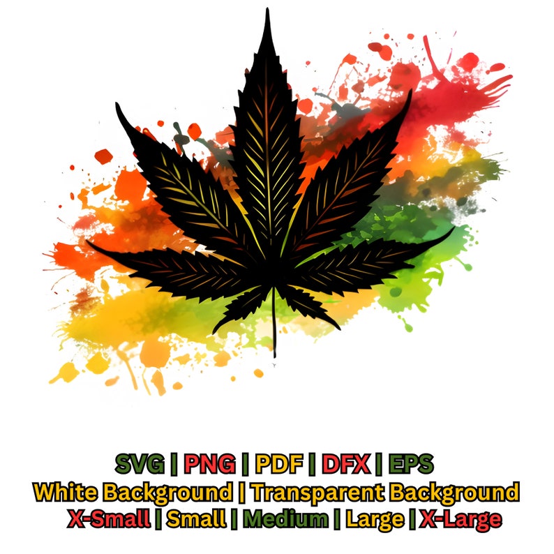 Cannabis Leaf, Vector, Clipart Bundle, SVG, PDF, PNG, Dfx, Eps, High ...