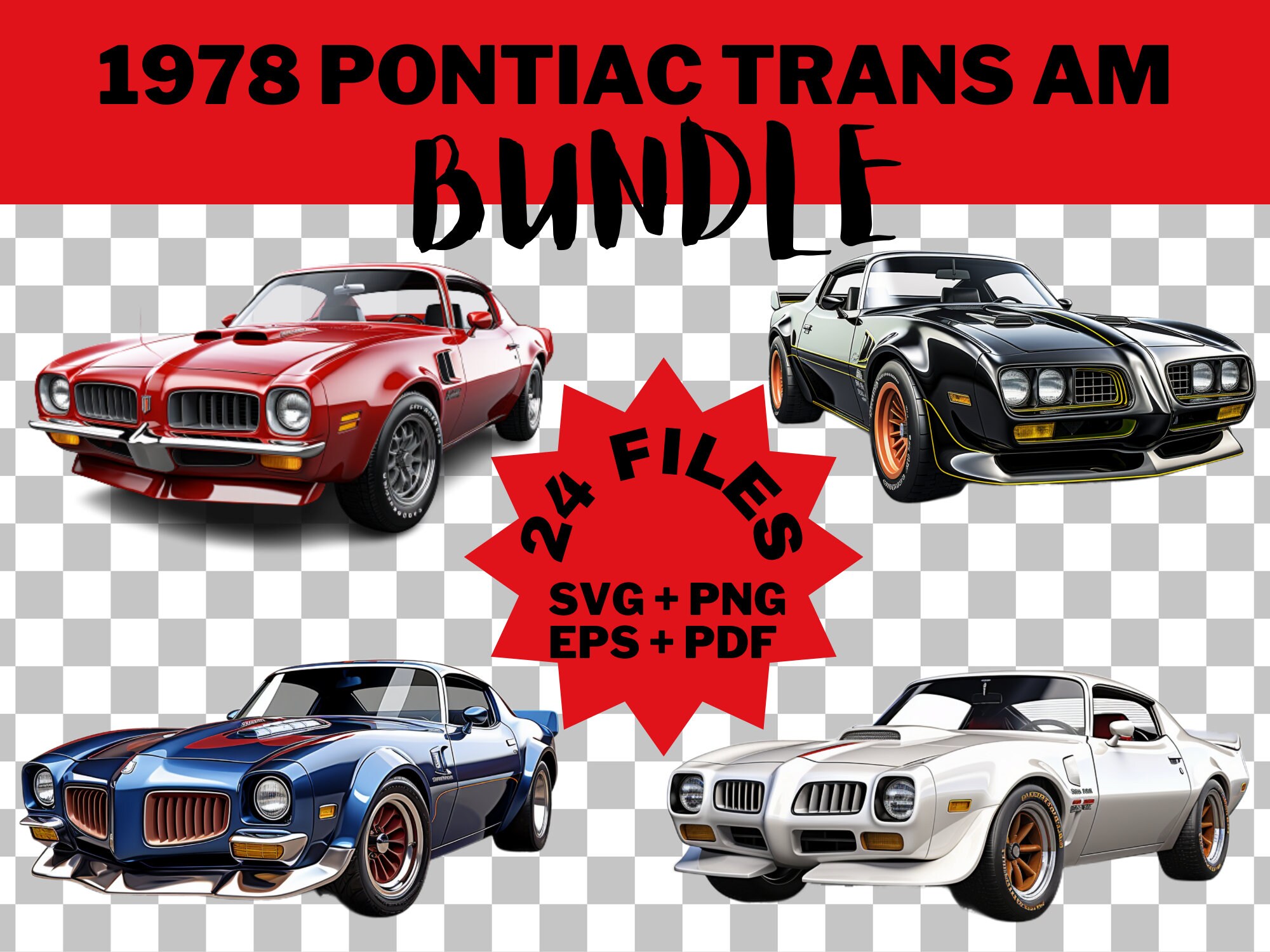 1978 Pontiac Trans Am Bundle, Clipart, Vector Graphic, Instant Download ...
